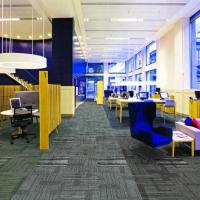 China Commercial Office Modular PE Backing Carpet Tiles 50x50 with Square Pattern Puzzle for sale