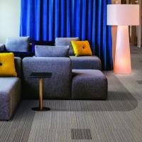 China Loop Pile 50x50 Basis Style Commercial Office Carpet Tile with Modular PVC Backing for sale