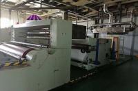 China 7KW Fabric Roll Slitter , Non Woven Fabric Roll Cutting Machine Horizontal for sale