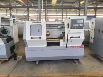 China Flat Bed CK6140 CNC Lathe Machine 750/1000mm Distance 4 Station Electrical Tool Holder for sale