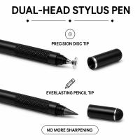 China 2 in 1 Dual Head Stylus Pen Disc and Pencil Tips, Universal Capacitive Stylus for Tablets Touch Screen Phones, Matte Black Body for sale