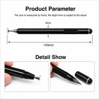China 2 in 1 Dual Head Stylus Pen Disc and Pencil Tips, Universal Capacitive Stylus for Tablets Touch Screen Phones, Matte Black Body for sale