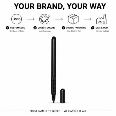 China Dual Head Stylus Pencil 145mm 9mm Metallic Body with Detachable Cap, Round Touch Screen End and Inkless Graphite Point for sale