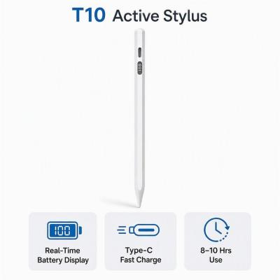 China Rechargeable Active Stylus Pen with LED Battery Display for iPad Android Windows, Type-C Fast Charge, Magnetic, OEM ODM for sale