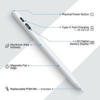 China Long Battery iPad Stylus Pen 10-12H Writing LED Display 30 Min Type-C Quick Charge Palm Rejection Tilt Magnetic 8 Colors for sale