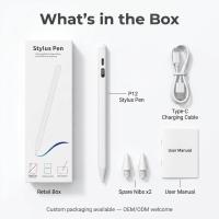 China Long Battery iPad Stylus Pen 10-12H Writing LED Display 30 Min Type-C Quick Charge Palm Rejection Tilt Magnetic 8 Colors for sale