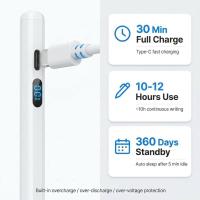 China Long Battery iPad Stylus Pen 10-12H Writing LED Display 30 Min Type-C Quick Charge Palm Rejection Tilt Magnetic 8 Colors for sale