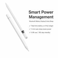 China Smart Stylus Pen with Bluetooth 5.0 Real-Time Battery Level Widget Display Tilt Sensitivity Palm Rejection for iPad 2018-2024 for sale