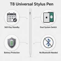 China Battery Stylus Pen Auto Sleep 5Min Type-C, Digital Pencil iPad 10H Palm Rejection, Aluminum POM Tip OEM Factory Wholesale for sale