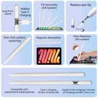 China Dual System Active Stylus Pen Switch Between iPad and Android Mode Aluminum Alloy Body Replaceable Threaded Nib Type-C Port for sale