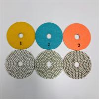 China 4 Inch 3 Step Wet Marble Diamond Polishing Pad 50-6000 Grit for Granite Limestone for sale