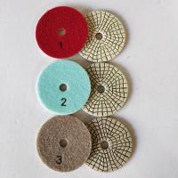 China 4 Inch 3 Step Wet Diamond Polishing Pads 50-6000 Grit for Granite Marble Stone for sale