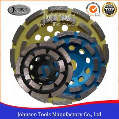 China Professional 105-180mm Double Row Diamond Cup Wheel for Concrete & Stone Grinding with 20-40 Segments for sale