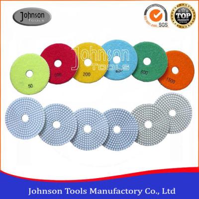 China 100mm White Diamond Floor Polishing Pads 4 Inch for Marble Scratch Removal for sale