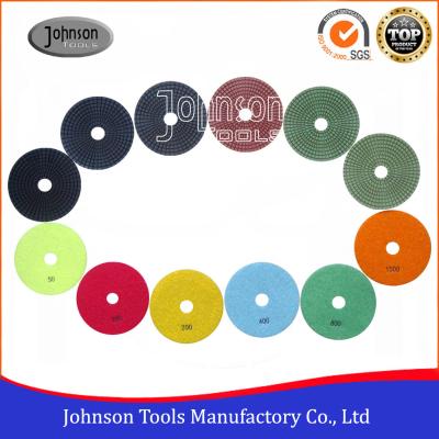 China 5 Inch Wet Diamond Polishing Pad 125mm Resin Bond High Sharpness for Marble Granite Stone for sale