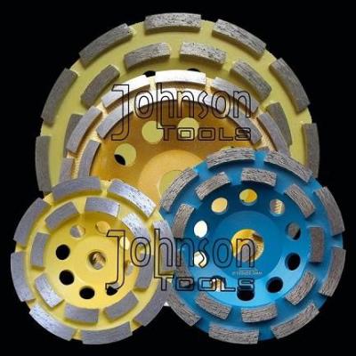China 105-180mm Diamond Double Cup Grinding Wheel for Concrete & Stone with 16-40 Segments for sale