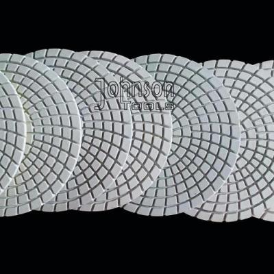 China 100mm White Type Diamond Polishing Pads 4 Inch Wet Use for Marble Floor Scratch Removal for sale