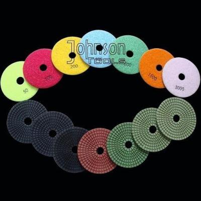 China 100mm Wet Diamond Polishing Pads 4 Inch with 2.5-3.0mm Thickness for Marble Granite Stone for sale