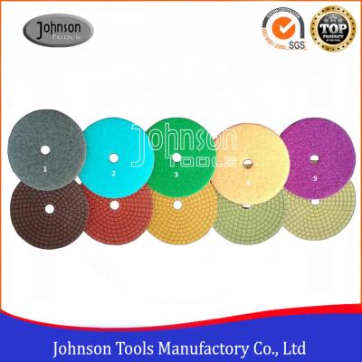 China 100mm 5 Step Wet Diamond Polishing Pads for Stone Granite Marble Grit 200 3000 for sale