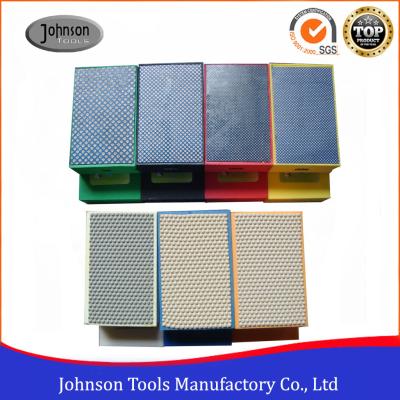 China Resin & Electroplated Diamond Hand Polishing Pad Set 90x55mm with 7 Grits 60-3500 for Stone Surfaces for sale