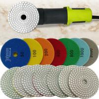 China Resin Bond Diamond Stone Wet Polishing Pads 4inch 6inch Grit 50-3000 for Granite Marble for sale