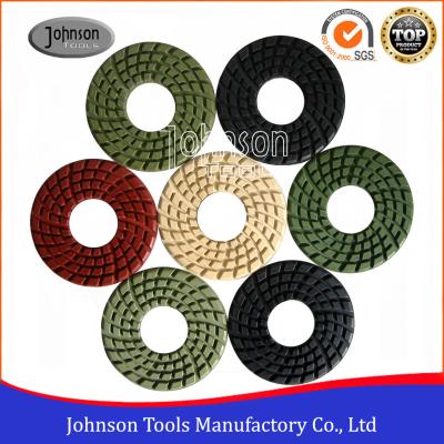 China 4 Inch Diamond Stone Polishing Pads with 3.0mm Thickness and 8 Grit Sizes for Granite and Marble for sale