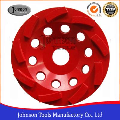 China Metal Bond 125mm Diamond Swirl Cup Wheel 9 Teeth for Stone Concrete Grinding for sale