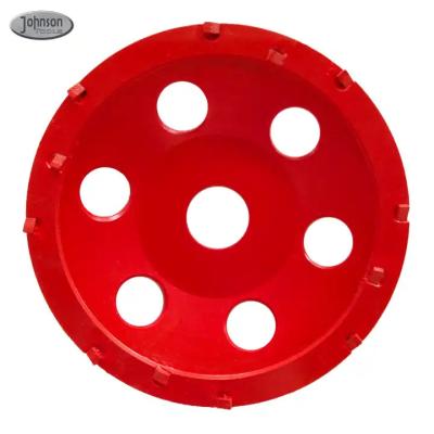 China PCD Grinding Cup Wheel 100mm for Epoxy Glue Mastic Paint Concrete Coating Removal for sale