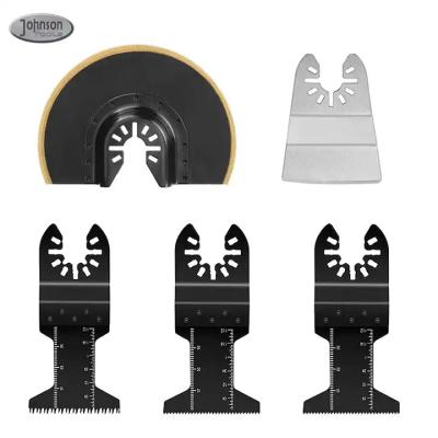 China 5 Piece Oscillating Tool Blades Kit for Wood with Nails Fast Cut 3.81 Inch Flush Cut and Rigid Scraper for sale