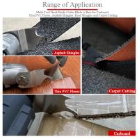 China 3 Pack Oscillating Multi Tool Hook Knife Blades Stainless Steel 2 Adapters for Cutting Roofing Asphalt Shingles PVC Floor Carpet for sale