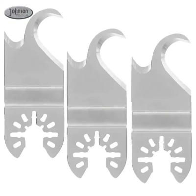 China 3 Pack Oscillating Multi Tool Hook Knife Blades Stainless Steel 2 Adapters for Cutting Roofing Asphalt Shingles PVC Floor Carpet for sale