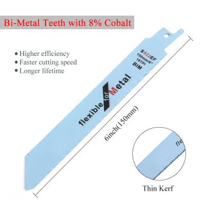 China 6 Inch Bi-Metal Reciprocating Saw Blade Set 18TPI for Metal Cutting Pipe Sheet Metal Rebar for sale