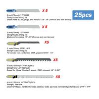China 25 Piece Professional Jigsaw Saw Blades Set for Drywall Wood and Metal Cutting 75mm 100mm for sale
