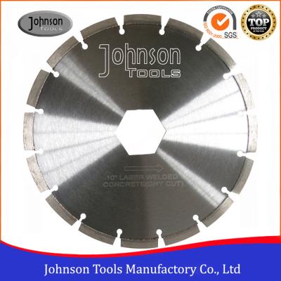 China 250mm Diamond Concrete Saw Blade 2.6mm Segment 16mm Arbor for Cured Concrete Cutting for sale