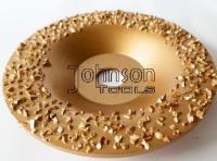 China Gold Buffing Tungsten Carbide Grinding Disc 115mm-180mm for Rubber and Fabric Roughing with 22.23mm Center Hole for sale