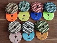 China 4 Inch 7 Step Dry Diamond Polishing Pad Honey Cone for Granite 100mm 50-3000 Grit for sale