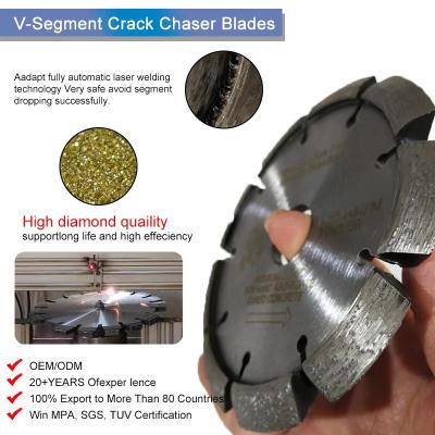 China 150mm Fast Cutting Crack Chaser Diamond Blade for Hard Granite - 6mm x 7mm Segment with 40mm Hole for sale
