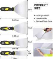 China 4 Pack Multi Putty Knife Scrapers Set Stainless Steel Paint Scraper Blade 1.5 Inch for sale