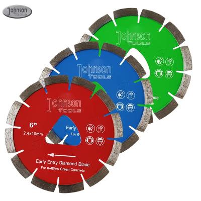 China Laser Welded 6 Inch Diamond Saw Blade for Green Concrete Cutting 156mm for sale