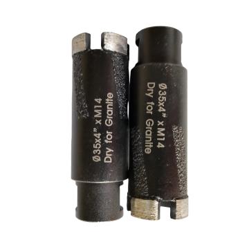 China OD 35mm Diameter Dry Diamond Core Drill Bits With Brazed Rods For Hard Granite for sale