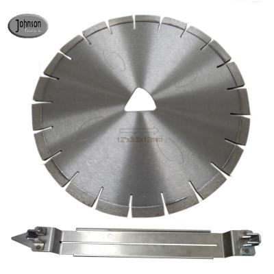 China Silver 12 Inch Early Entry Diamond Concrete Saw Blade with Soff Cut Skid Plates 480x53x50mm for sale