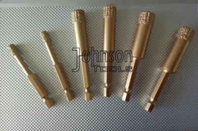 China Vacuum Brazed Diamond Core Drill Bits 5mm to 35mm Hex Quick Release Shank Dry Drilling for sale