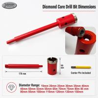 China OD 35mm Dry Diamond Core Drill Bits Brazed Rods for Hard Granite Stone Drilling for sale
