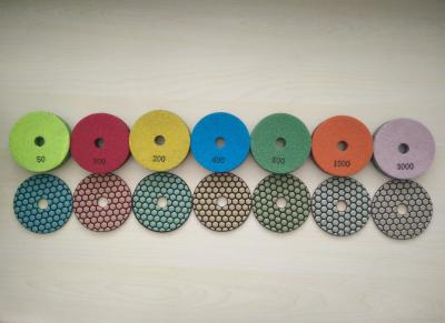 China 100mm Dry Diamond Honeycomb Polishing Pads for Stone - 7 Grit Sizes from #50 to #3000 with 1.1mm Thickness for sale