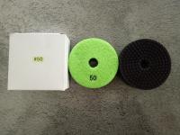 China 4 Inch Resin Bond Wet Diamond Polishing Pads 100mm for Stone Grinding Grit #50-#2000 for sale
