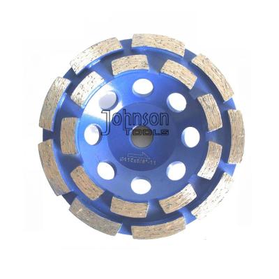 China 105mm Double Row Diamond Grinding Wheel for Concrete with 30/40 Grit and 20mm Arbor Hole for sale