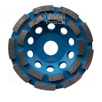 China 105mm Double Row Diamond Grinding Wheel for Concrete with 30/40 Grit and 20mm Arbor Hole for sale