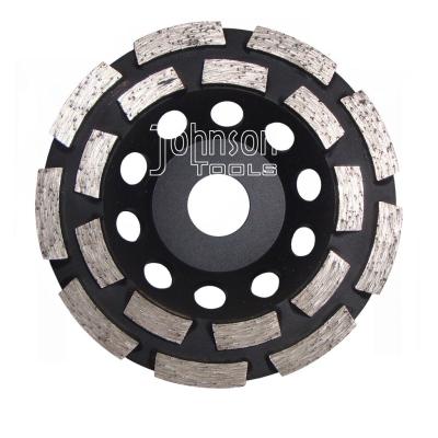 China 105mm Double Row Diamond Grinding Wheel for Concrete with 30/40 Grit and 20mm Arbor Hole for sale