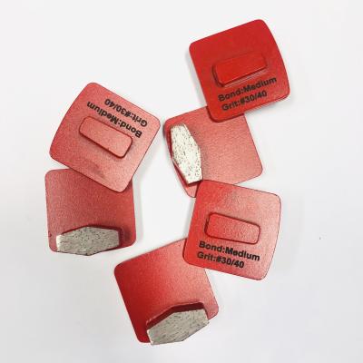China 13mm Hexagon Segment Diamond Abrasive Block for Concrete Floor Grinding - 30/40 Grit Redi Lock System for sale