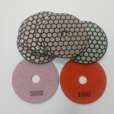 China 4 Inch Diamond Stone Polishing Pad 50-3000 Grit Dry Use for Granite Marble for sale